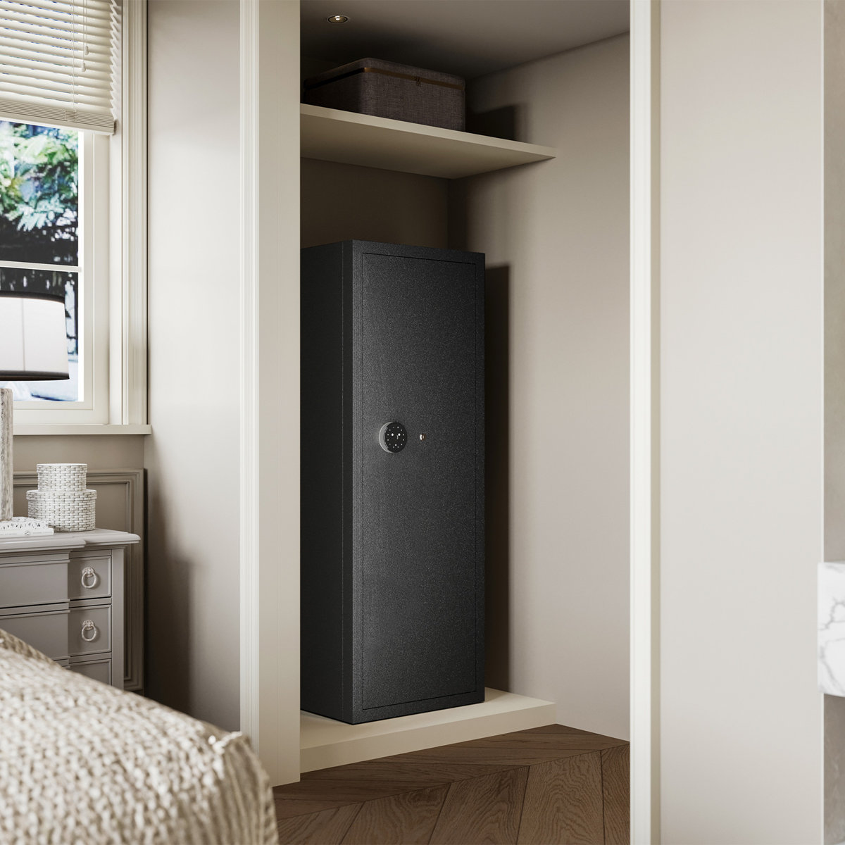 Kaer 10-12 Gun Safe,Fingerprint Gun Safes for Home Rifle and Pistols,Large Gun Cabinets for ...